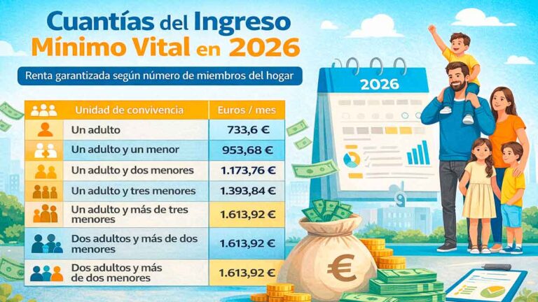 Tabla con las nuevas cuantías actualizadas del Ingreso Mínimo Vital ...